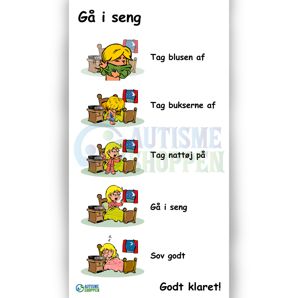 Piktogram: Sove, pige, visualiseringshjælpemiddel til autister ...